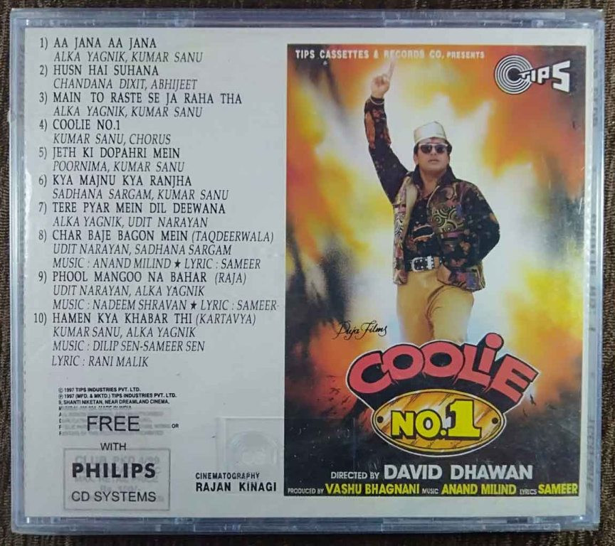 Coolie No 1 1995 Anand Milind Pre Owned TIPS Audio CD