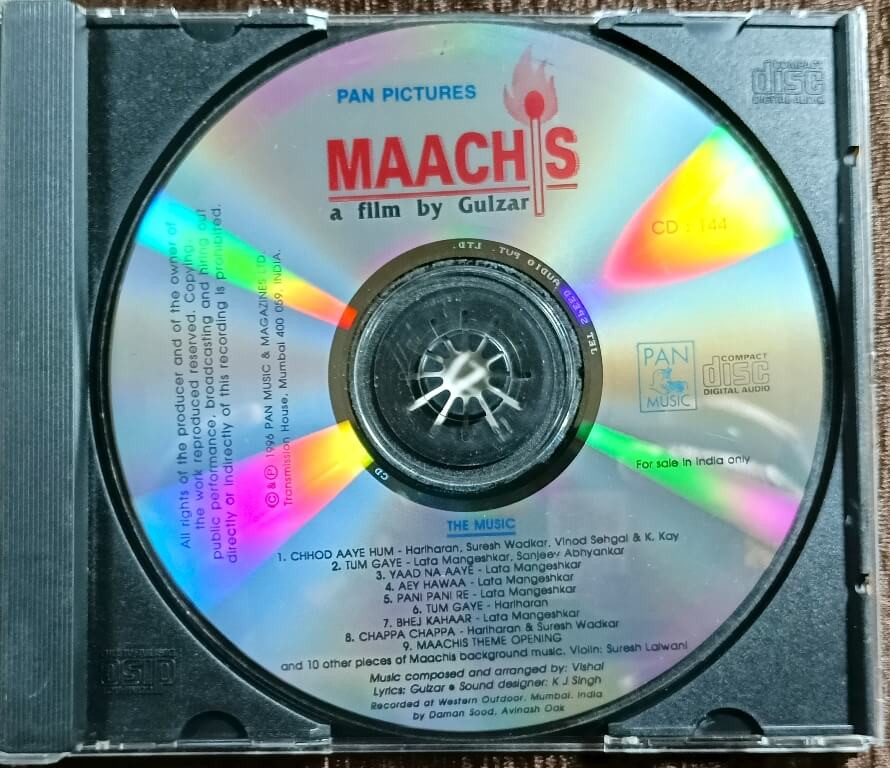 Maachis (1996) Vishal Bhardwaj Pre-Owned Pan Music Audio CD